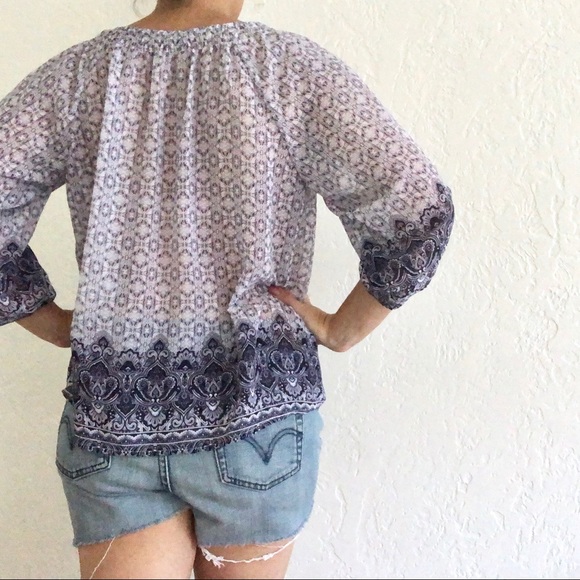 Anthropologie | Tops | Anthro Skies Are Blue Gauzy Boho Tasseled Blouse ...